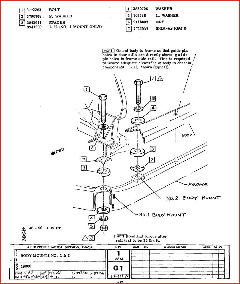 Body Mount Torque Question - 1969 - CorvetteForum - Chevrolet Corvette ...